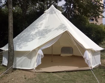 Cotton Canvas Bell Tent Four Season 3M 7M 1 2 Doors Camping Boutique